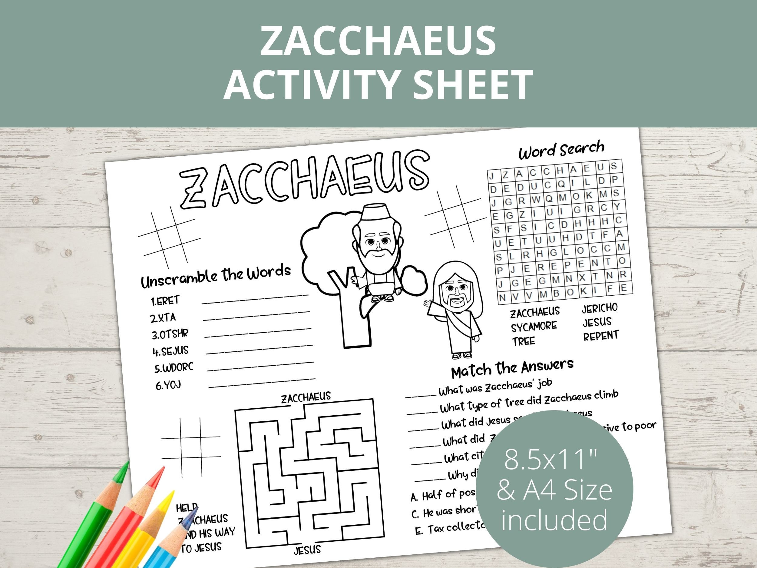 Zacchaeus Craft, Church Kids Activity, Jesus and Zacchaeus, Activity ...
