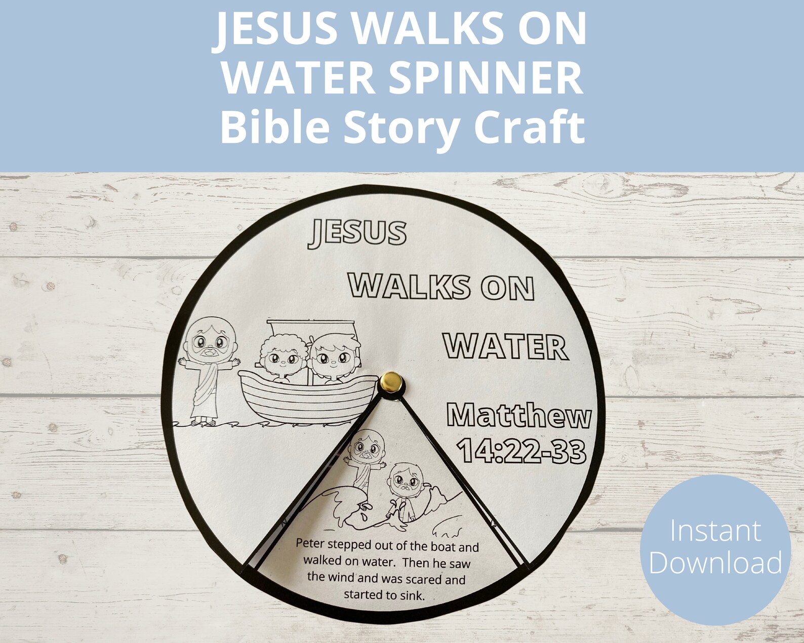 Jesus Walks on Water Sunday School Craft, Bible Story Activities ...