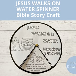 Jesus Walks on Water Sunday School Craft, Bible Story Activities ...