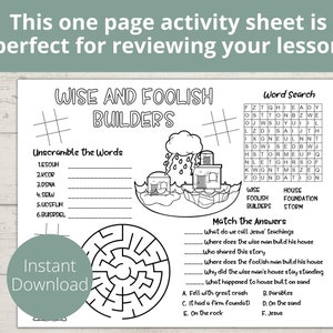 Wise and Foolish Builders Craft, Sunday School Activities, Build Your ...