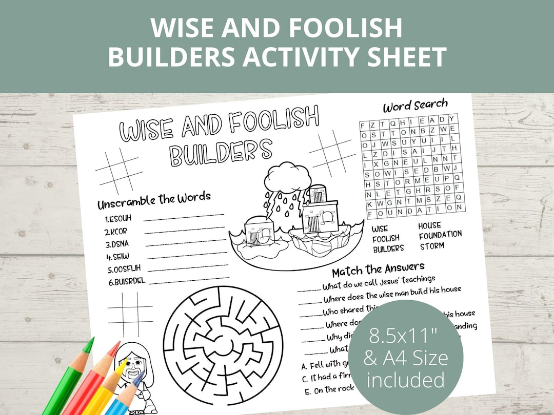 Wise and Foolish Builders Craft, Sunday School Activities, Build Your ...