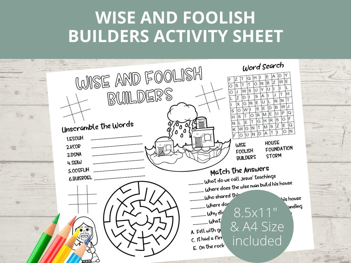 Wise and Foolish Builders Craft, Sunday School Activities, Build Your ...