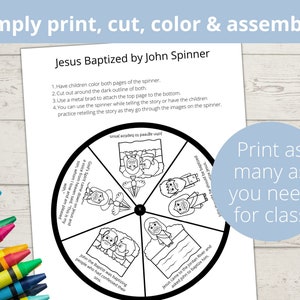 Jesus Baptism, John the Baptist Jesus, Bible Story Printable, Sunday ...