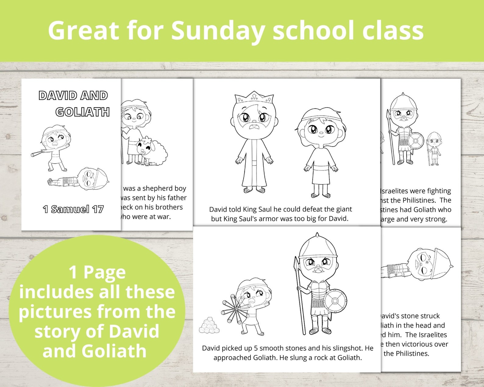 David and Goliath Sunday School Craft, Bible Story Activity, Old ...