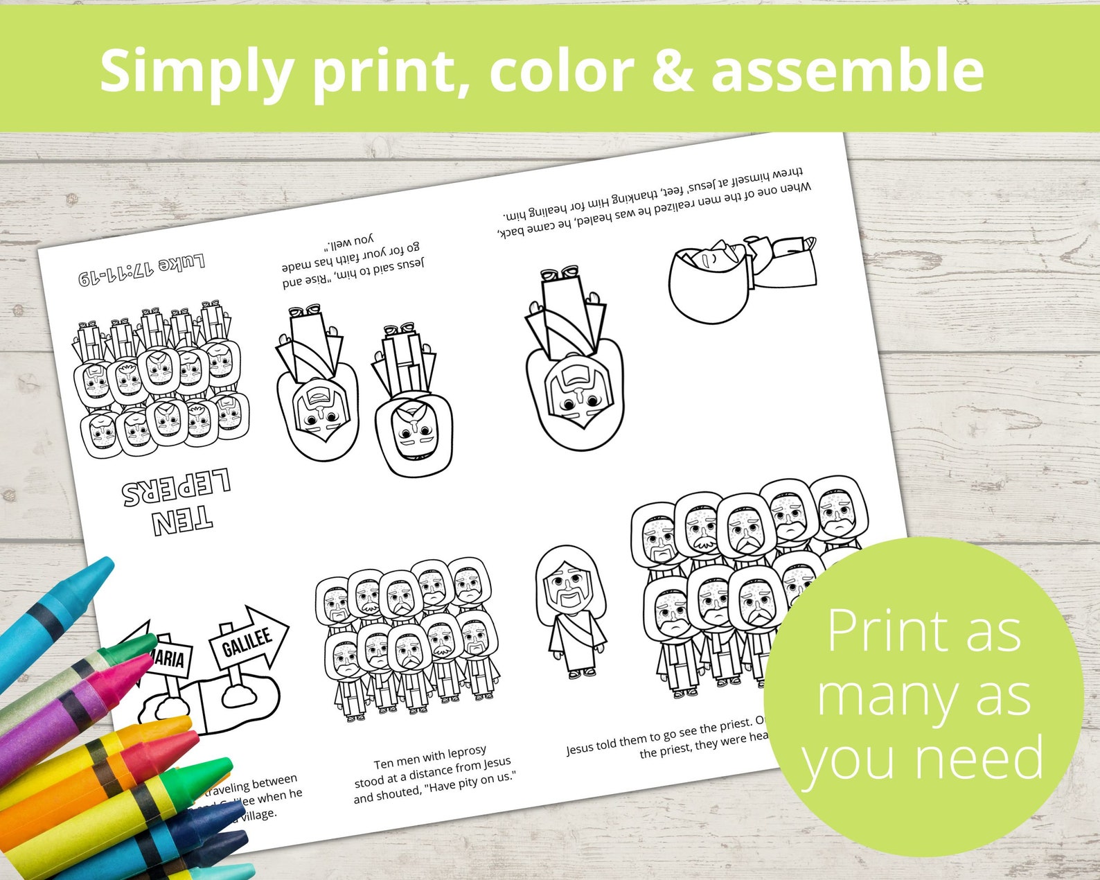 Ten Lepers, Sunday School Craft, Jesus Heals, Printable Mini Book ...