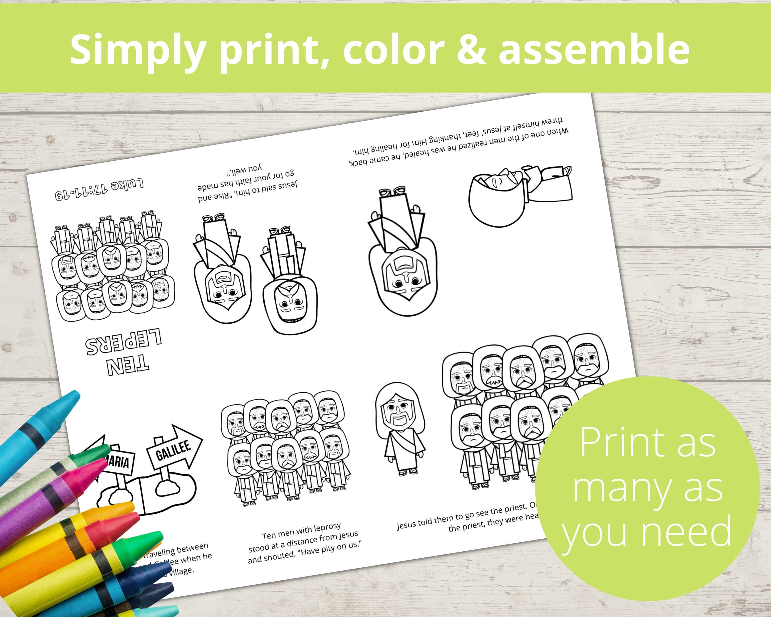 Ten Lepers, Sunday School Craft, Jesus Heals, Printable Mini Book ...