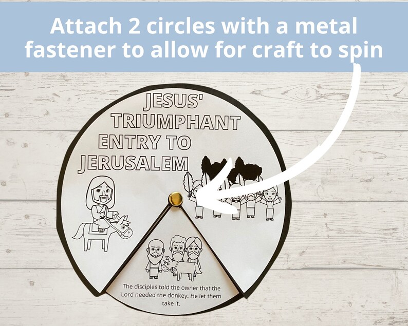 Palm Sunday Activity, Jesus Triumphant Entry to Jerusalem Craft, Easter ...