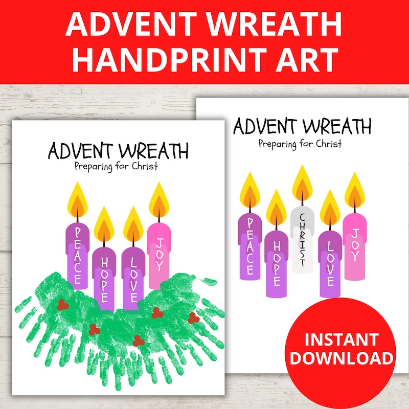 Advent Wreath Handprint - Etsy