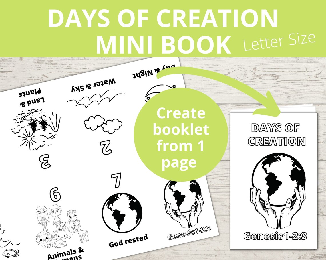Days of Creation Printable Sunday School Craft Bible Story - Etsy