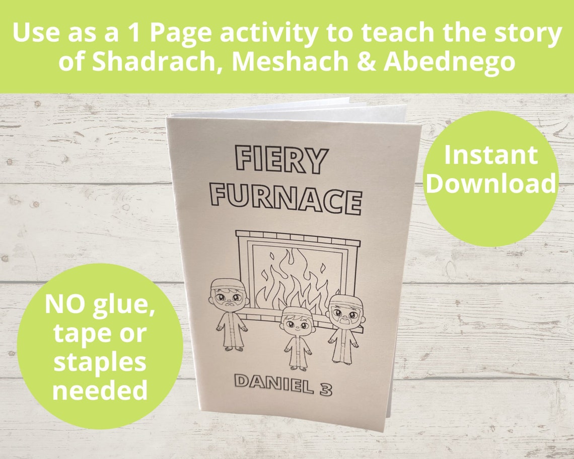 Shadrach Meshach Abednego Fiery Furnace Sunday School Craft | Etsy