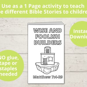 Wise and Foolish Builders Sunday School Craft, Bible Story Activity ...
