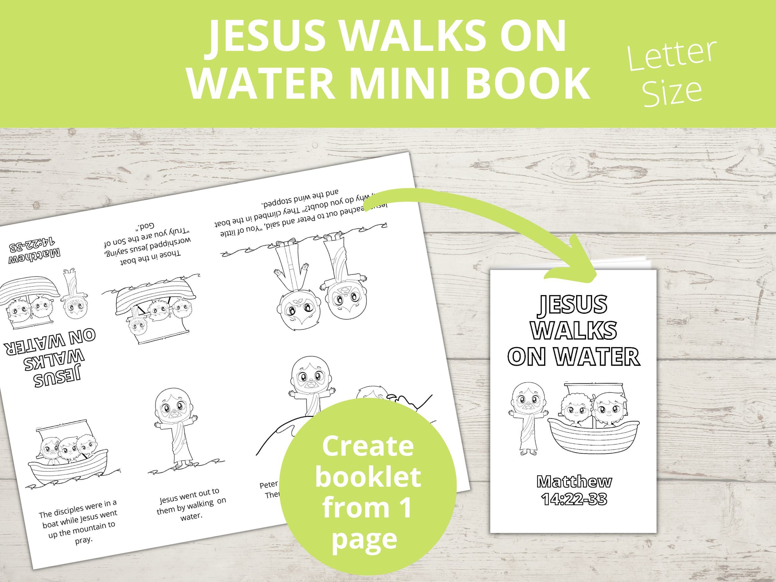 Jesus Walks on Water Sunday School Craft, New Testament Bible Story ...