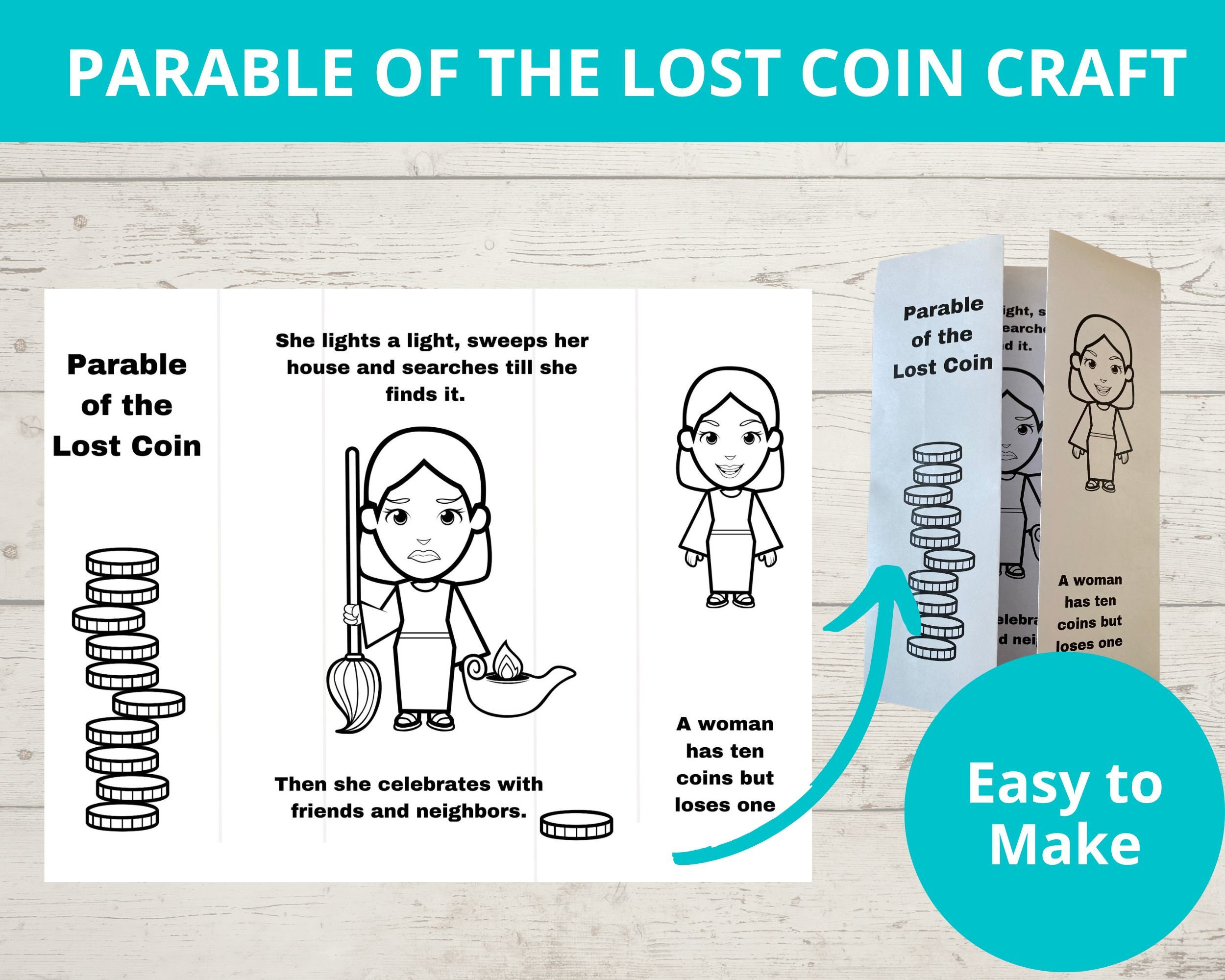 Parable of the Lost Coin, Bible Story Crafts, Parables of Jesus, Sunday ...
