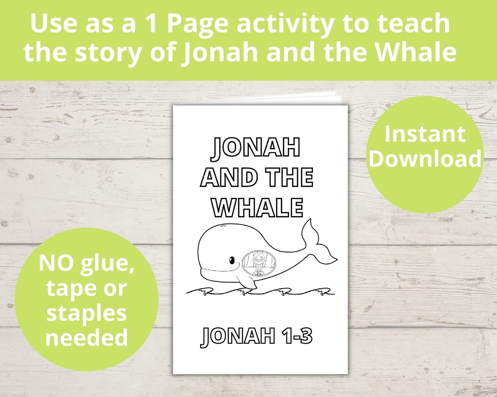 Jonah and the Whale Sunday School Craft, Old Testament Bible Story ...