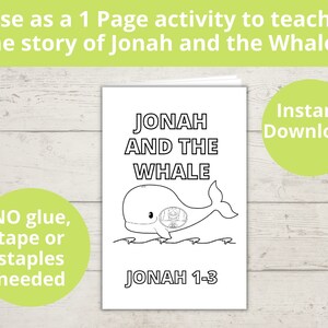 Jonah and the Whale Sunday School Craft, Old Testament Bible Story ...