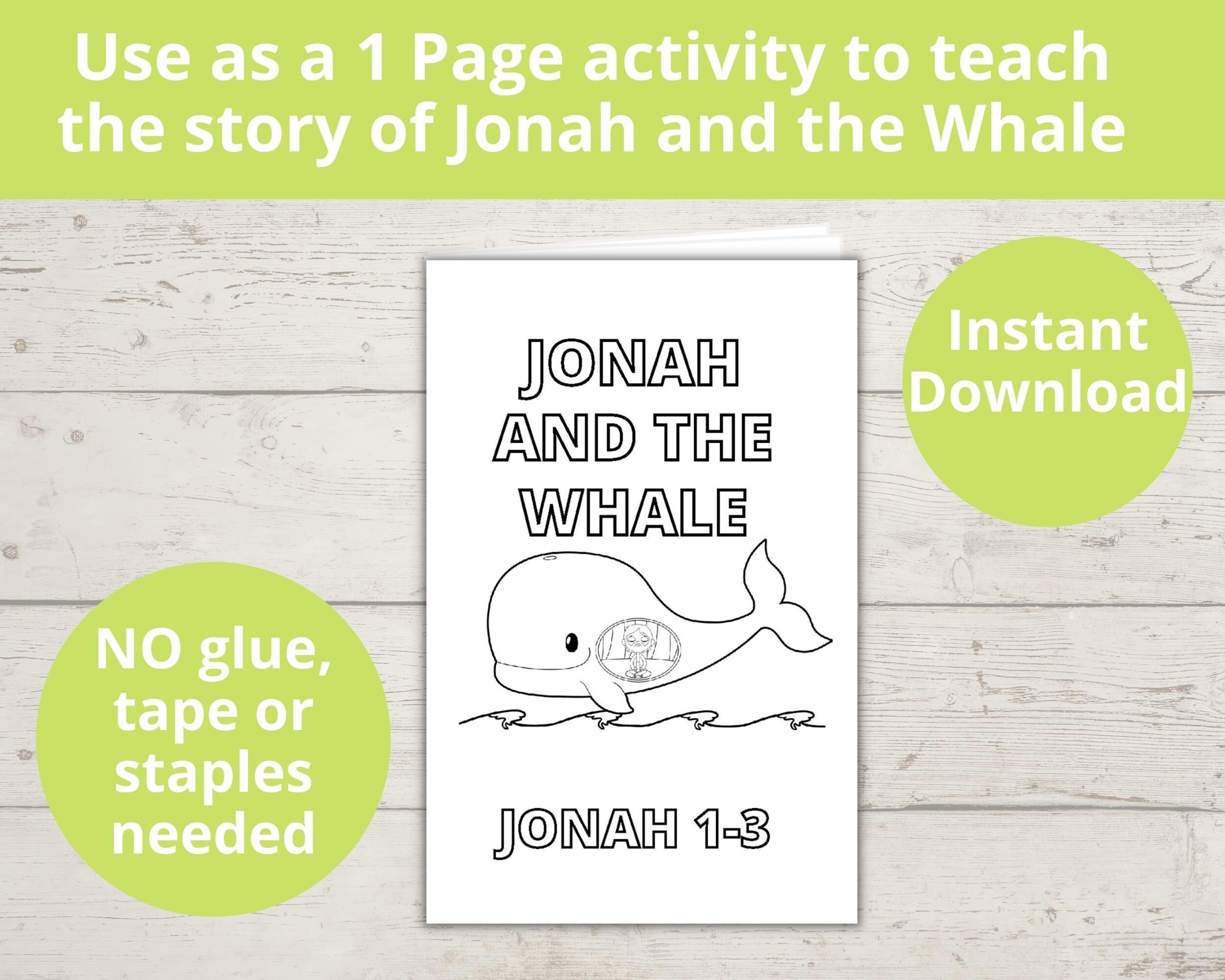 Jonah and the Whale Sunday School Craft, Old Testament Bible Story ...