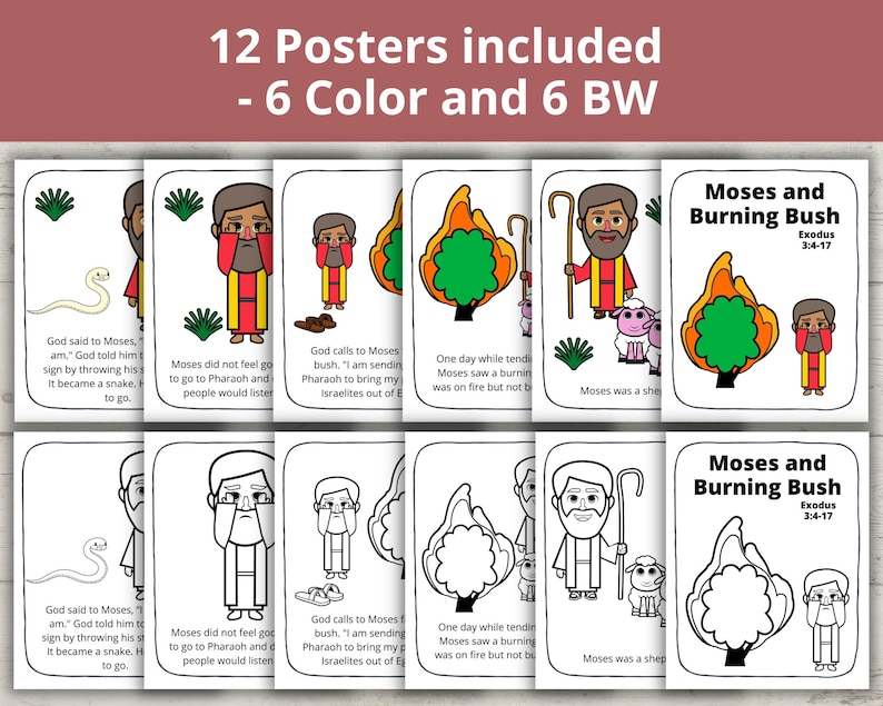 Moses Burning Bush, Bible Story Poster, Here I Am Send Me, Morning ...