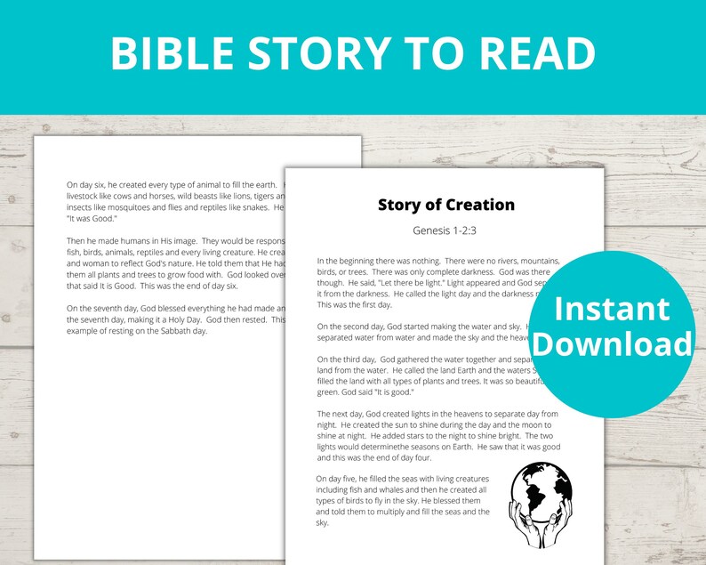Days of Creation Bible Story Activities, Sunday School Craft, Activity ...