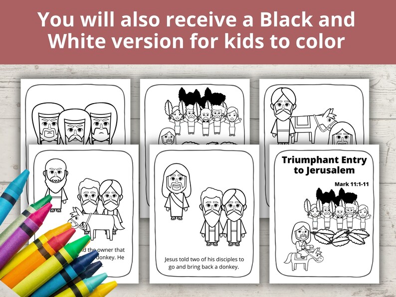 Palm Sunday, Jesus' Triumphant Entry to Jerusalem, Bible Story Poster ...