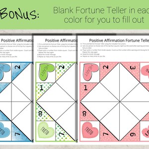 Positive Affirmation Fortune Teller, Affirmation Cards, Cootie Catcher ...