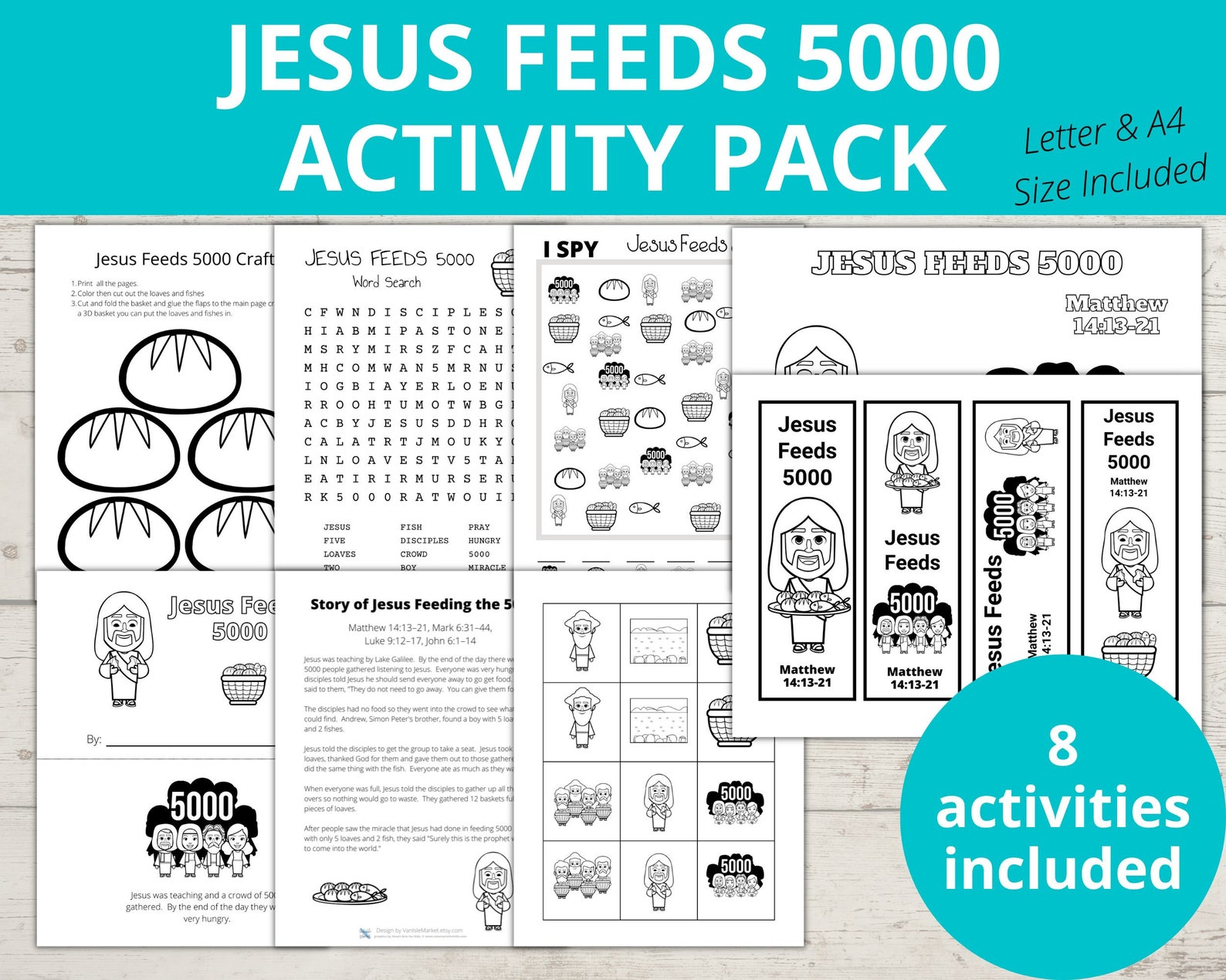 Jesus Feeds 5000 Bible Story Activities Sunday School Craft - Etsy