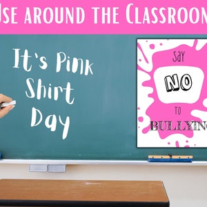 Pink Shirt Day, Kindness Poster, Classroom Decor Printable, Pink Shirt ...