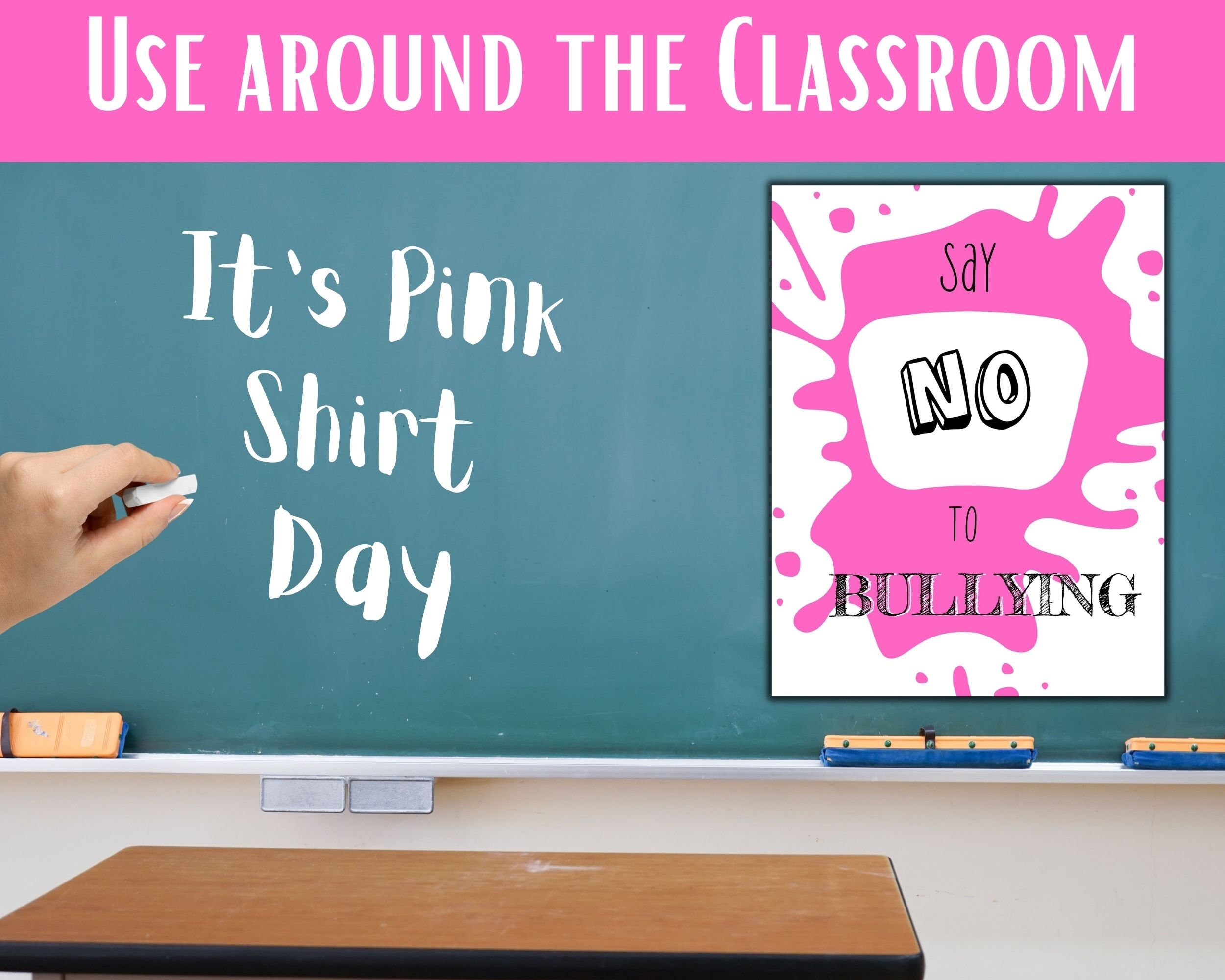 Pink Shirt Day, Kindness Poster, Classroom Decor Printable, Pink Shirt ...