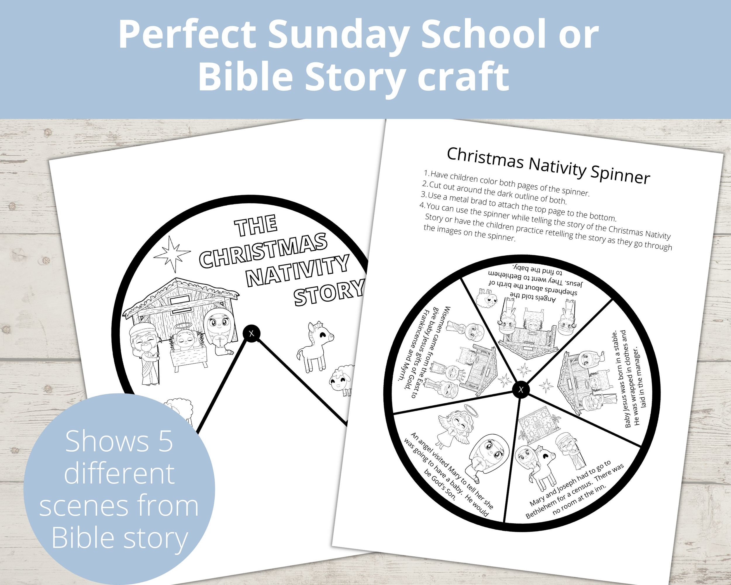 Christmas Nativity Bible Story, Sunday School Craft, Bible Story ...