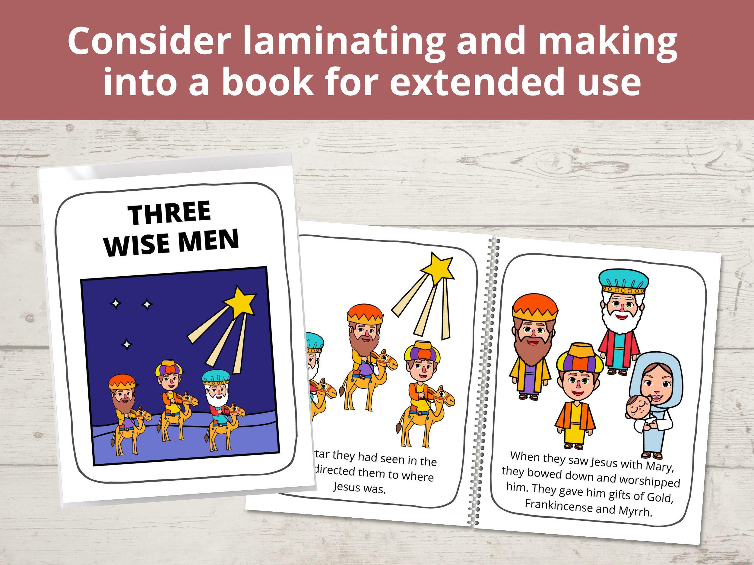 Three Wise Men Posters, Bible Coloring Pages for Kids, Bible Story ...