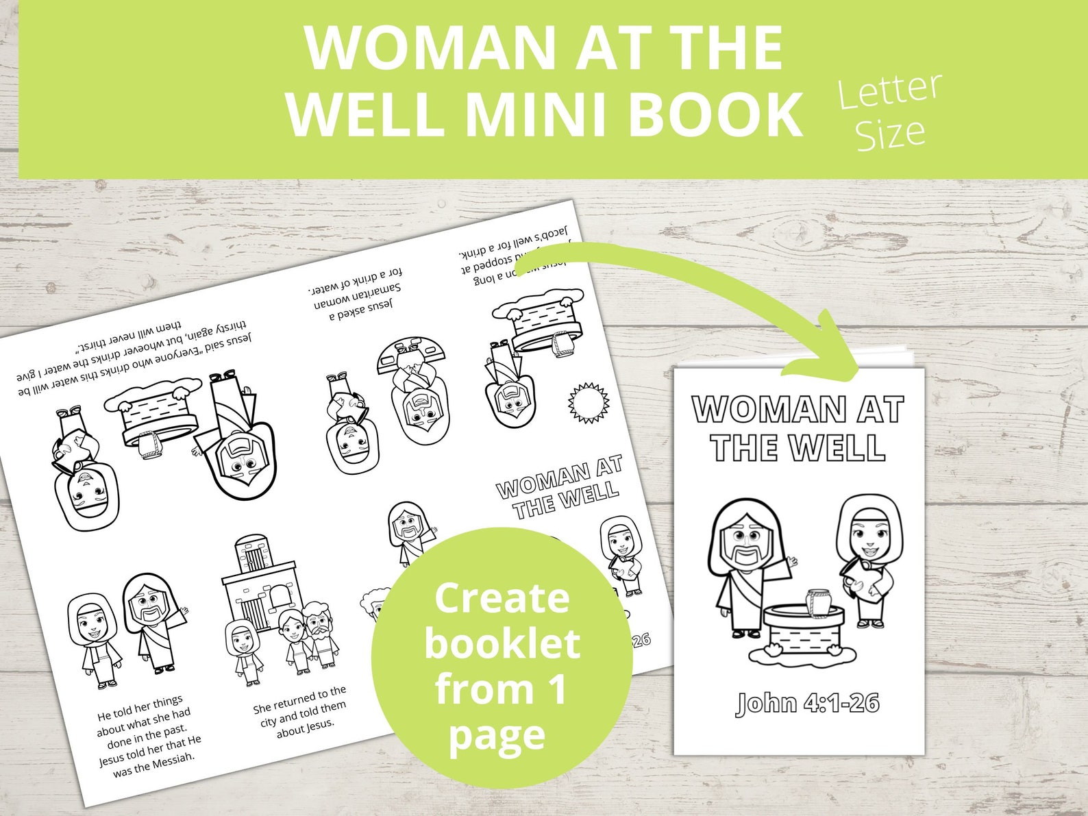 Woman at the Well Craft, Samaritan Woman Bible Story Activity, Mini ...
