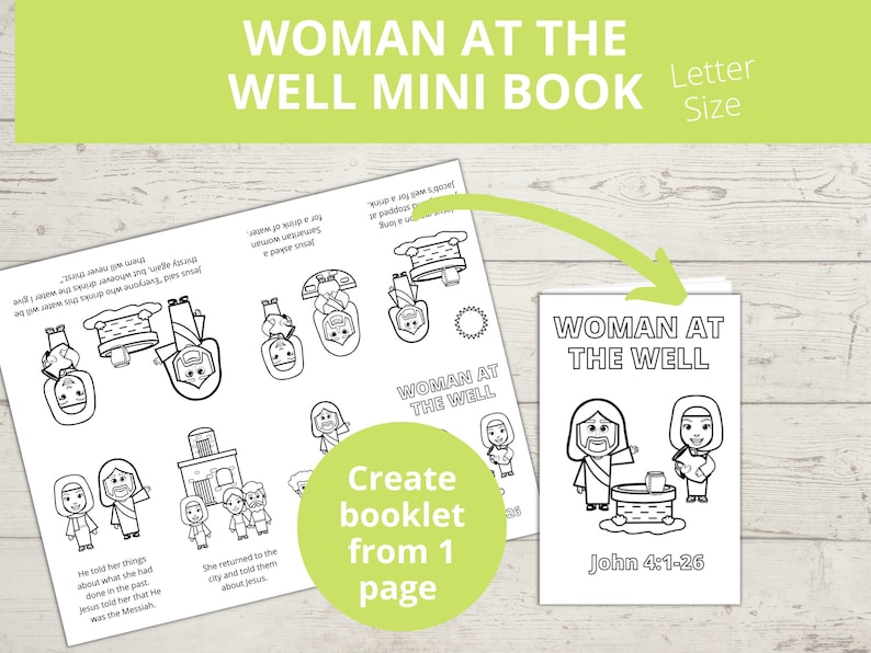 Woman at the Well Craft, Samaritan Woman Bible Story Activity, Mini ...