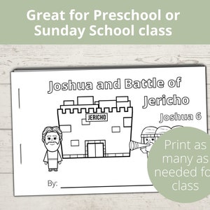 Joshua and Battle of Jericho, Half Page Printable, Sunday School Craft ...