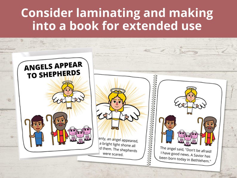 Angels Appear to Shepherds Posters, Bible Poster, Nativity Coloring ...