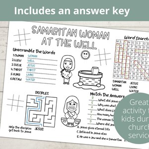 Woman at the Well, Bible Activity, Samaritan Woman, Church Kid Activity ...