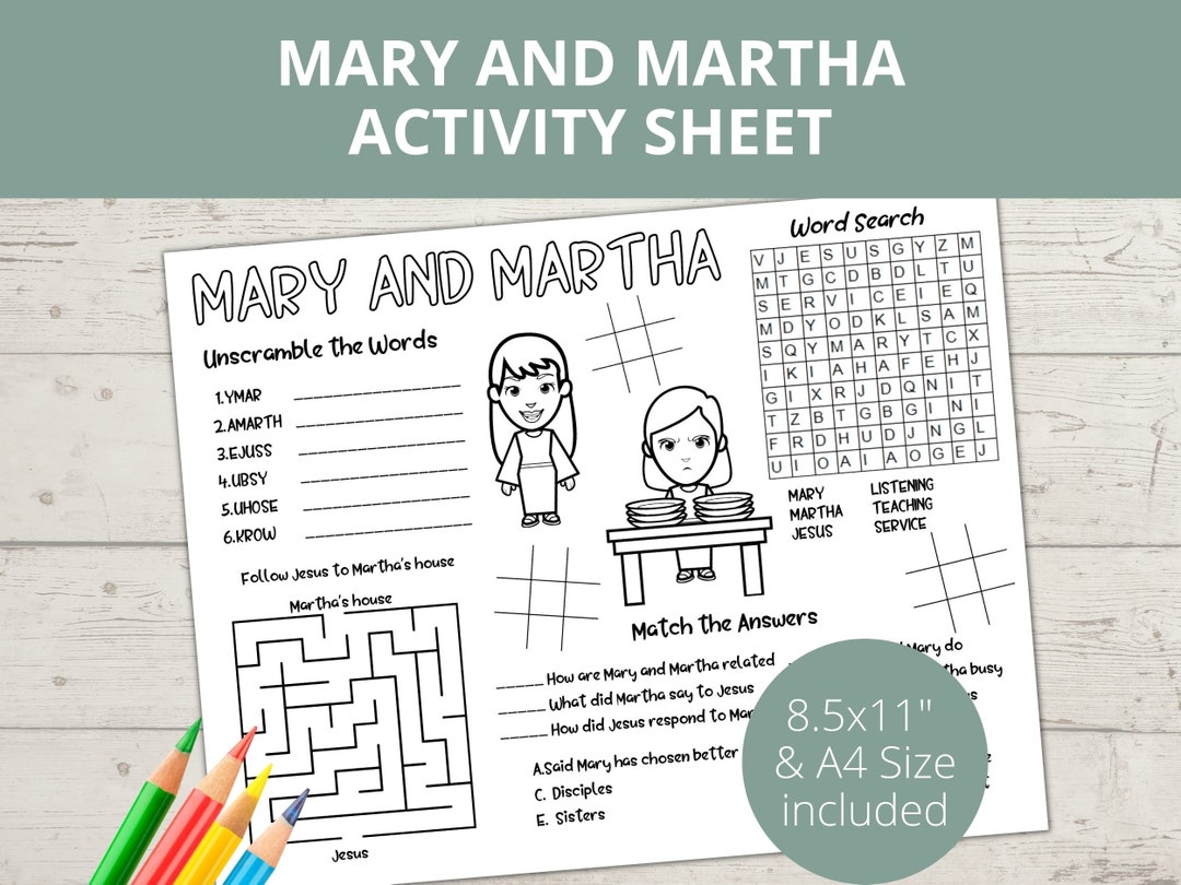 Mary and Martha Craft, Martha and Mary, Bible Activity, Church Kids Activity, Sunday School ...