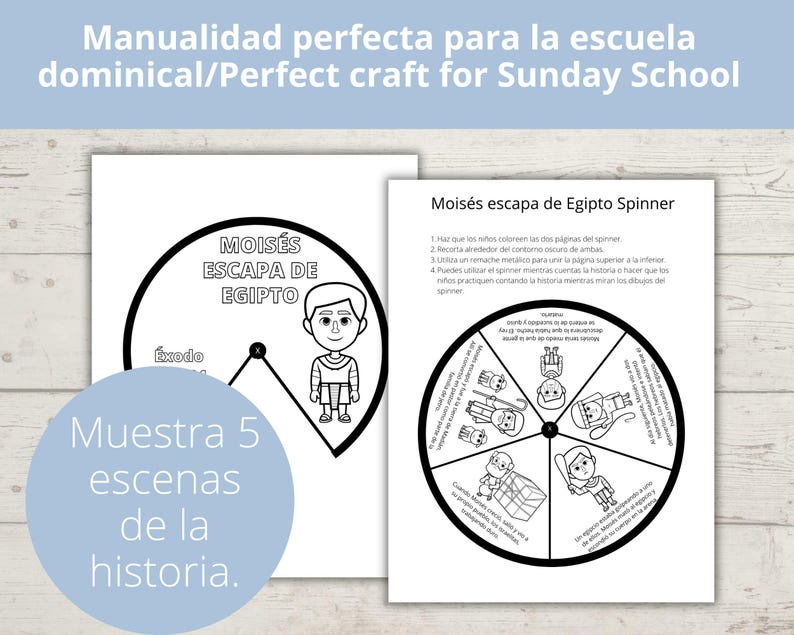 Moses Escapes From Egypt in Spanish, Moisés Escapa De Egipto Spinner En ...
