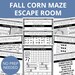 Fall Escape Room for Kids, Escape Room Printable, Thanksgiving Games ...