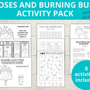 Moses and the Burning Bush Bible Story Activities Sunday - Etsy