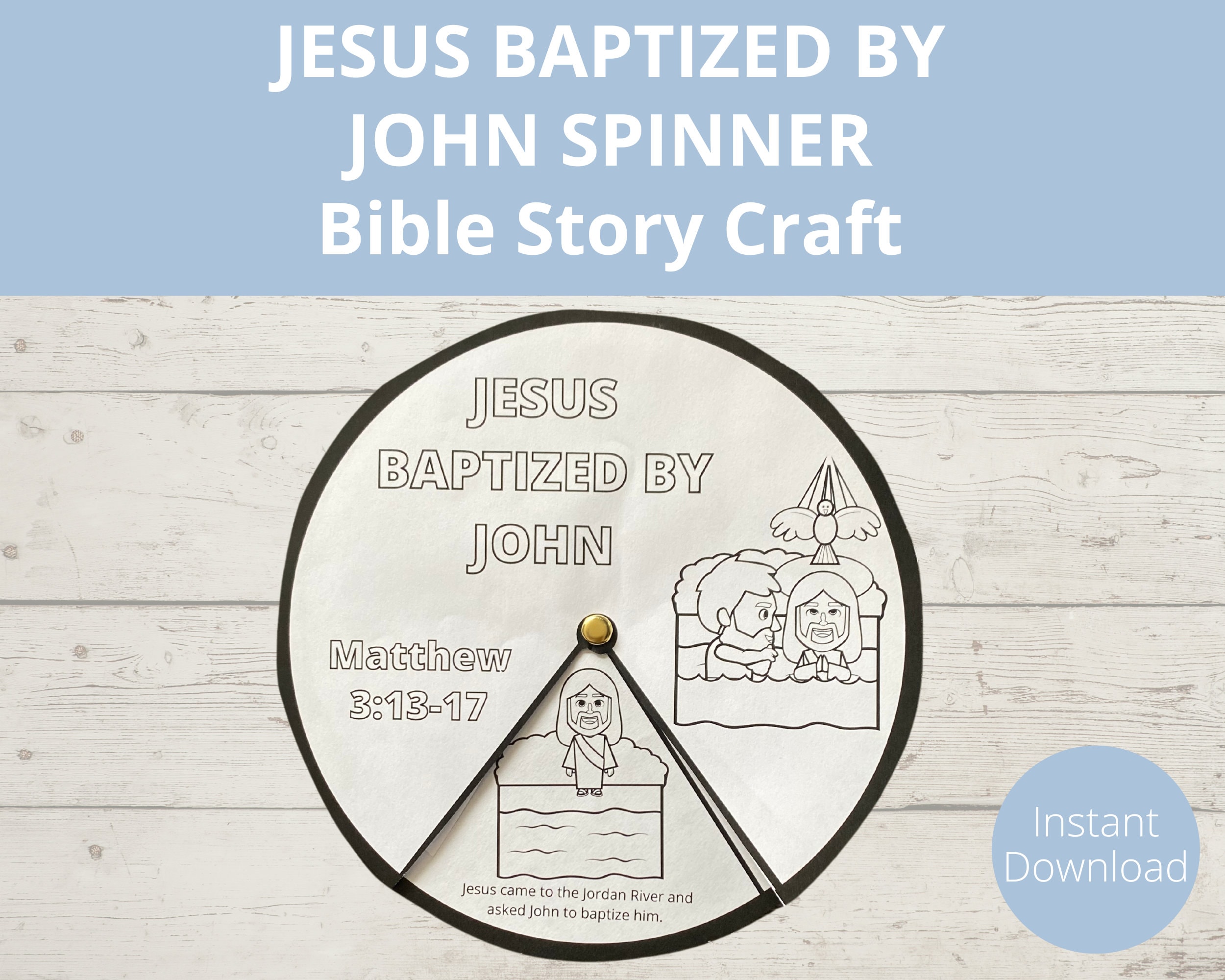 Jesus Baptism, John the Baptist Jesus, Bible Story Printable, Sunday ...