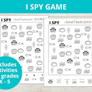 Jesus Feeds 5000 Bible Story Activities, Sunday School Craft, Activity ...