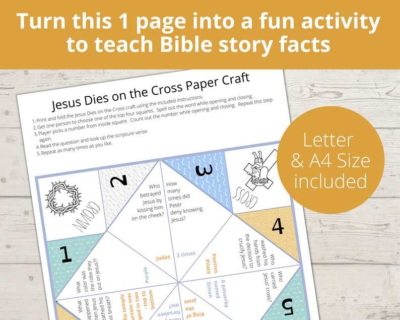 Crucifixion on the Cross, Easter Story Activity, Holy Week Activity ...