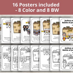 Battle of Jericho, Joshua and Battle of Jericho, Bible Story Poster ...