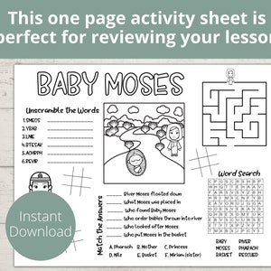 Baby Moses Craft, Sunday School Activities, Bible Placemat, Bible ...