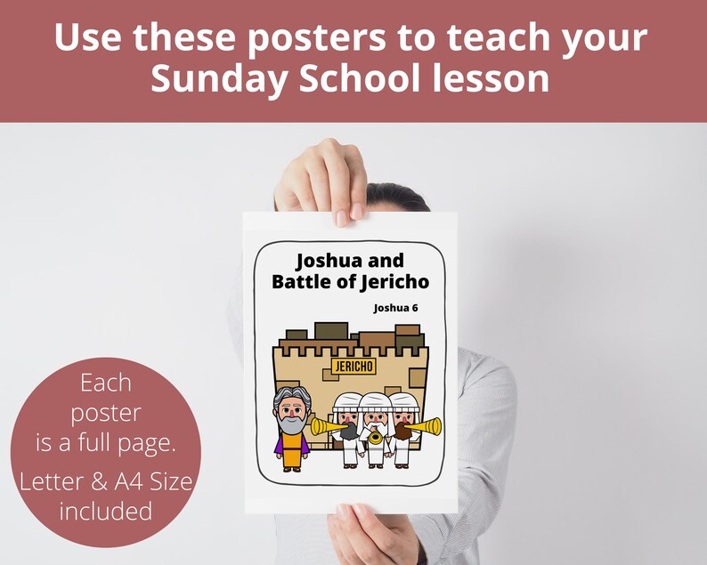 Battle of Jericho, Joshua and Battle of Jericho, Bible Story Poster ...