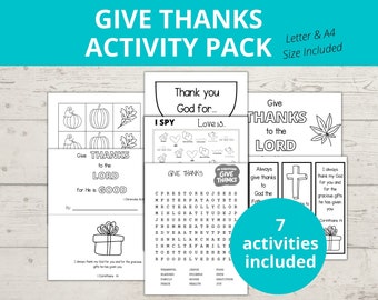 Give Thanks Thanksgiving Bible Lesson and Craft, Sunday School Bible ...