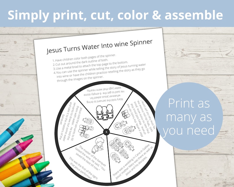 Jesus Turns Water Into Wine Bible Story, Sunday School Craft, Miracles ...