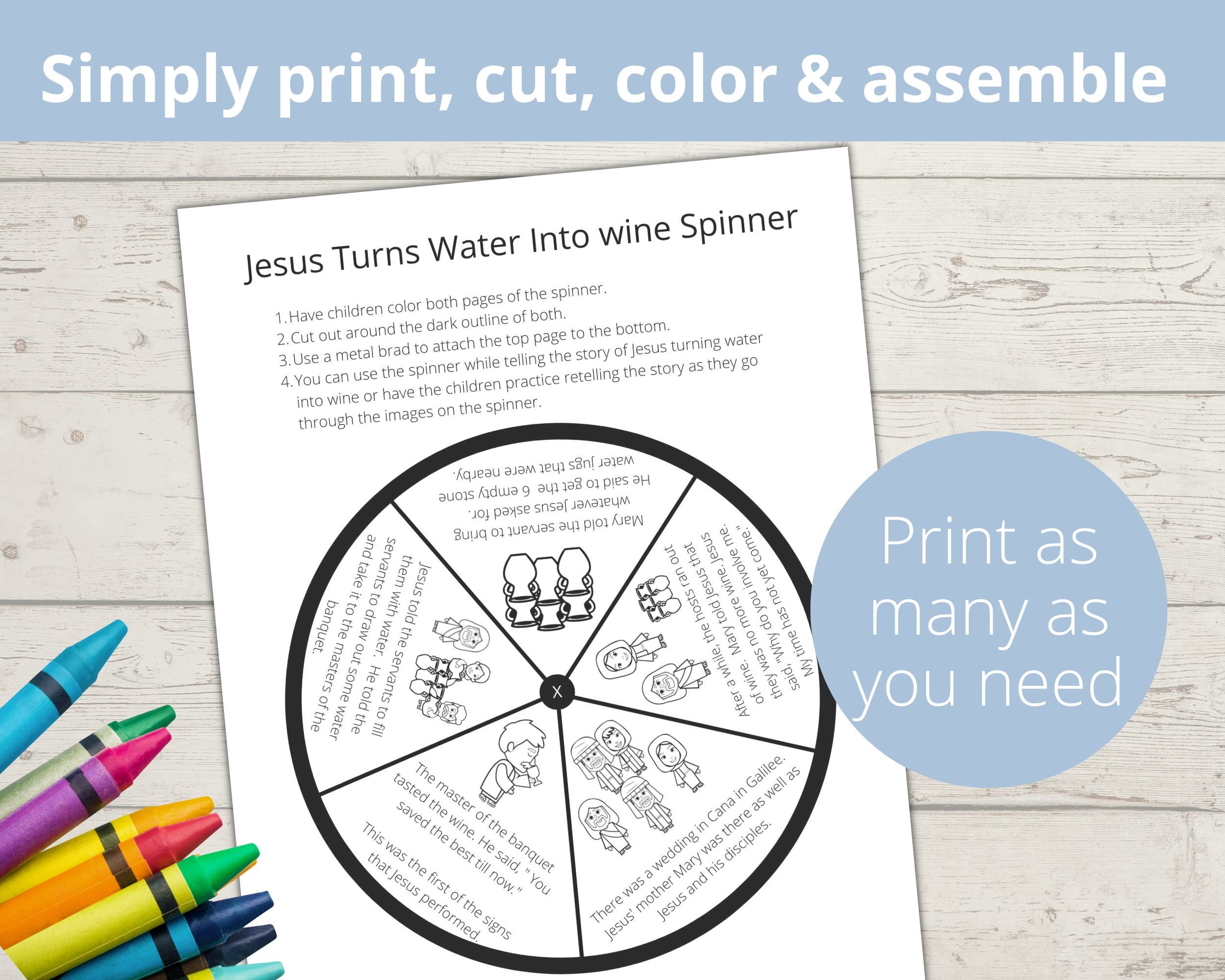 Jesus Turns Water Into Wine Bible Story, Sunday School Craft, Miracles ...