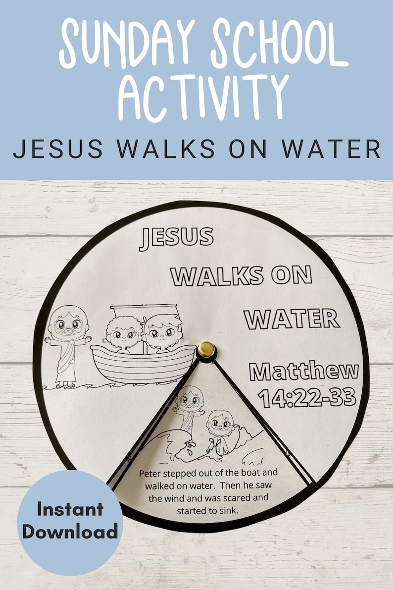 Jesus Walks on Water Sunday School Craft Bible Story - Etsy