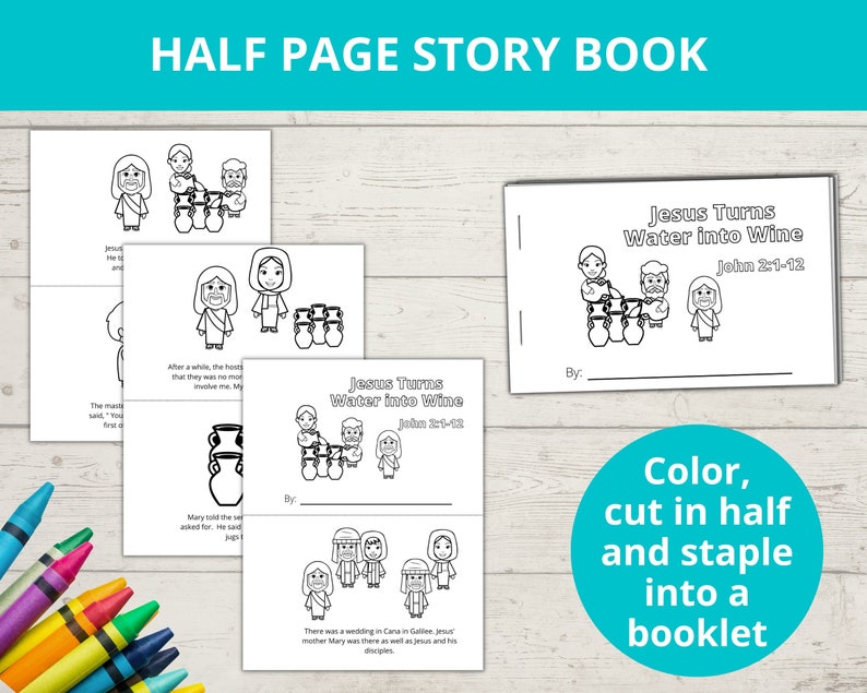 Jesus Turns Water Into Wine Bible Story Activities, Sunday School Craft ...