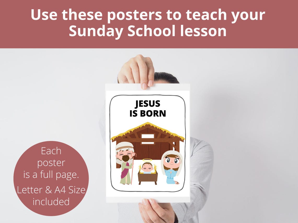 Christmas Nativity, Baby Jesus, Bible Story Poster, Christian Christmas ...
